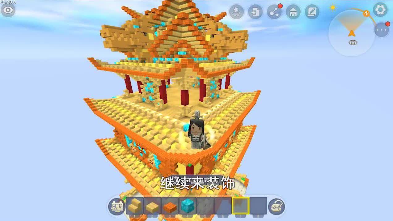迷你世界古风建筑教学:三层楼屋檐墙面精装饰 19期