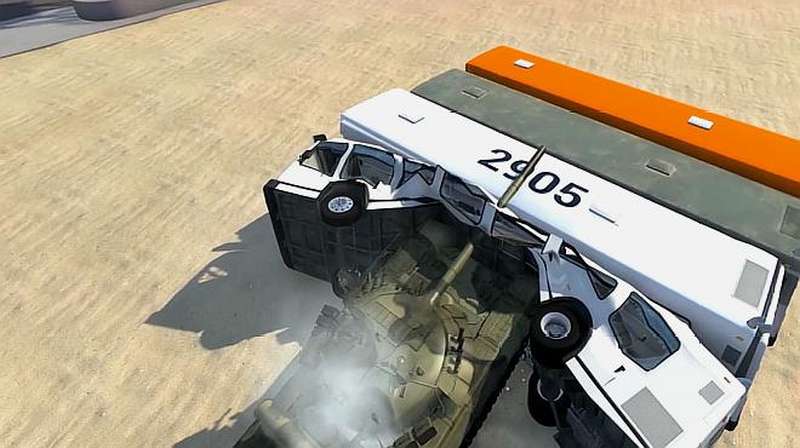 车祸模拟:时速200公里相撞,汽车就像面条一样拧在一起