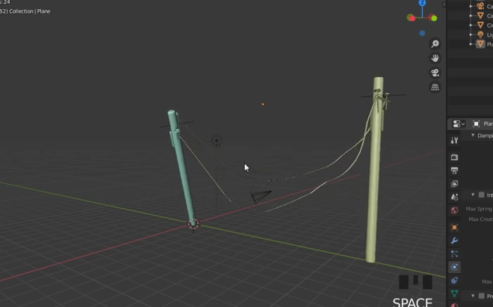 Blender 2 8中的电线杆动画