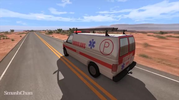 汽车模拟:汽车开到倒塌的桥梁导致连环相撞