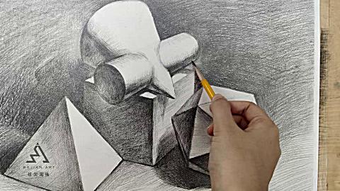 素描42课 石膏体组合06(1080P)