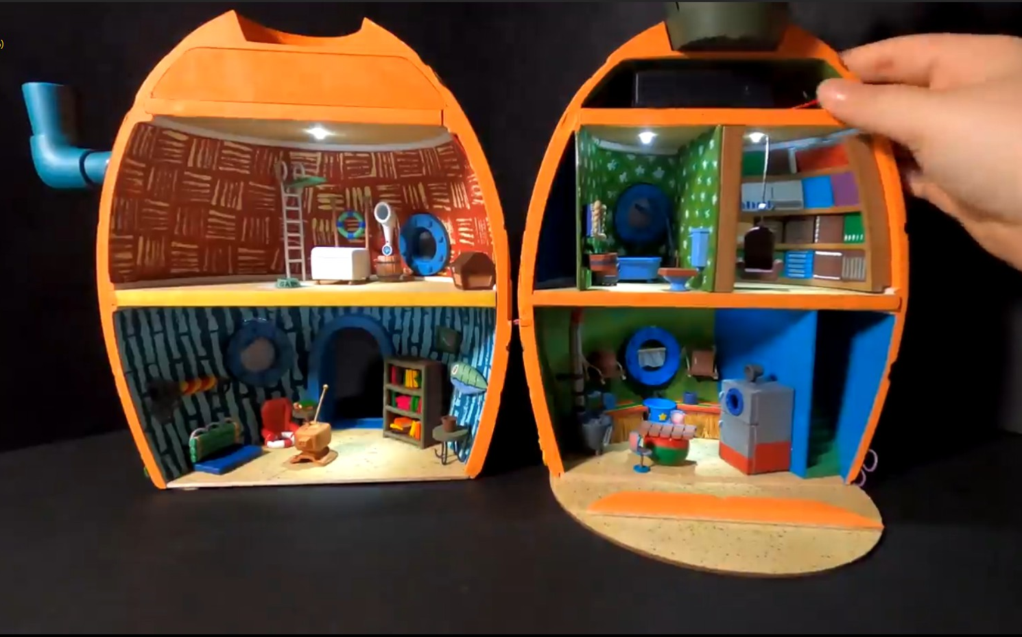 【微缩场景模型制作教程】[DIY]迷你海绵宝宝屋制作