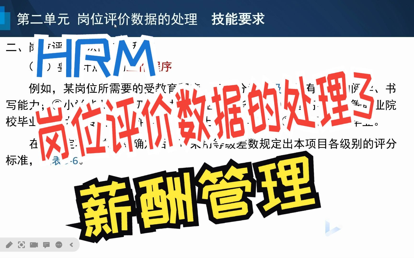 ...第二单元 岗位评价数据的处理3|要素计点法的工作程序|专业知识|考证!