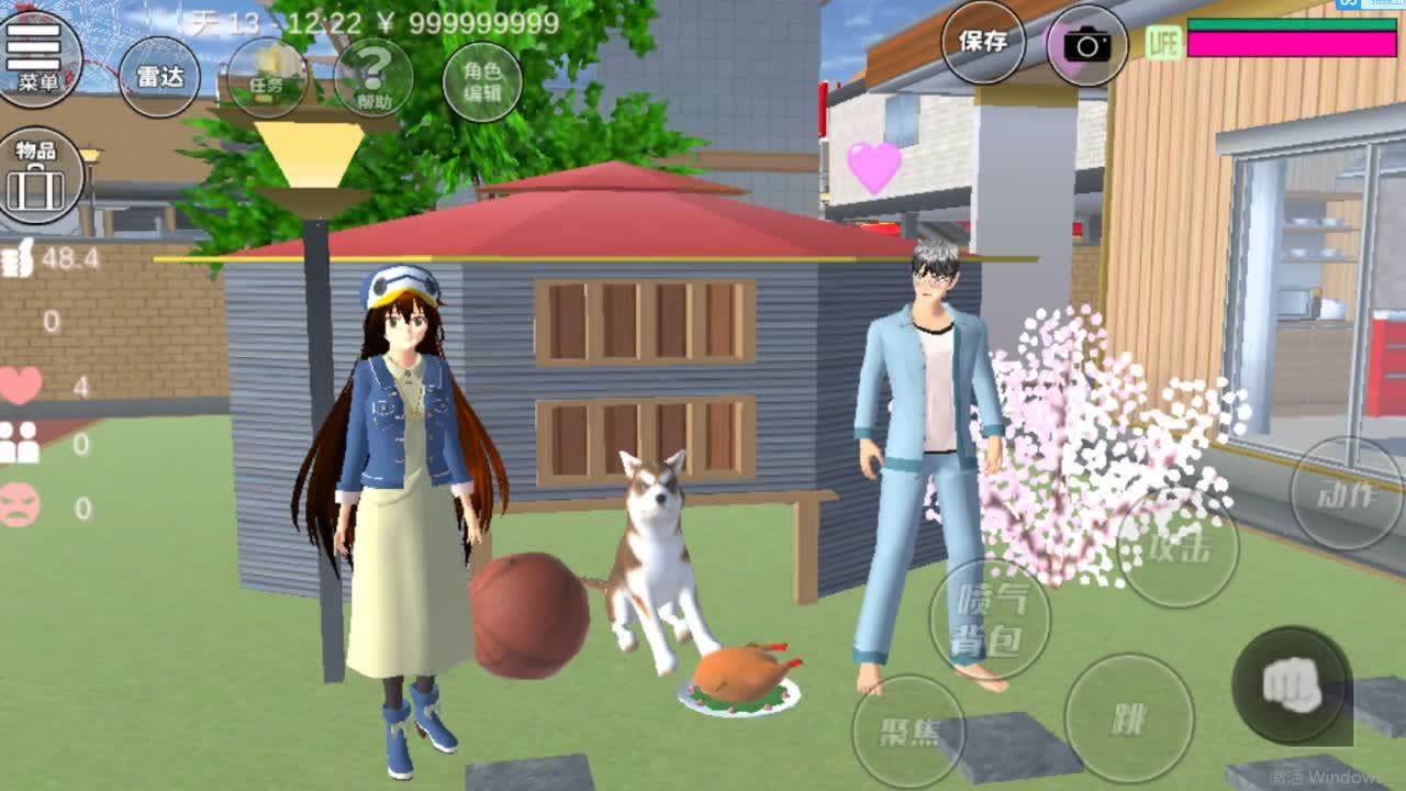 樱花校园模拟器:小夕给邻居家宠物狗制作了个非常豪华的狗窝别墅