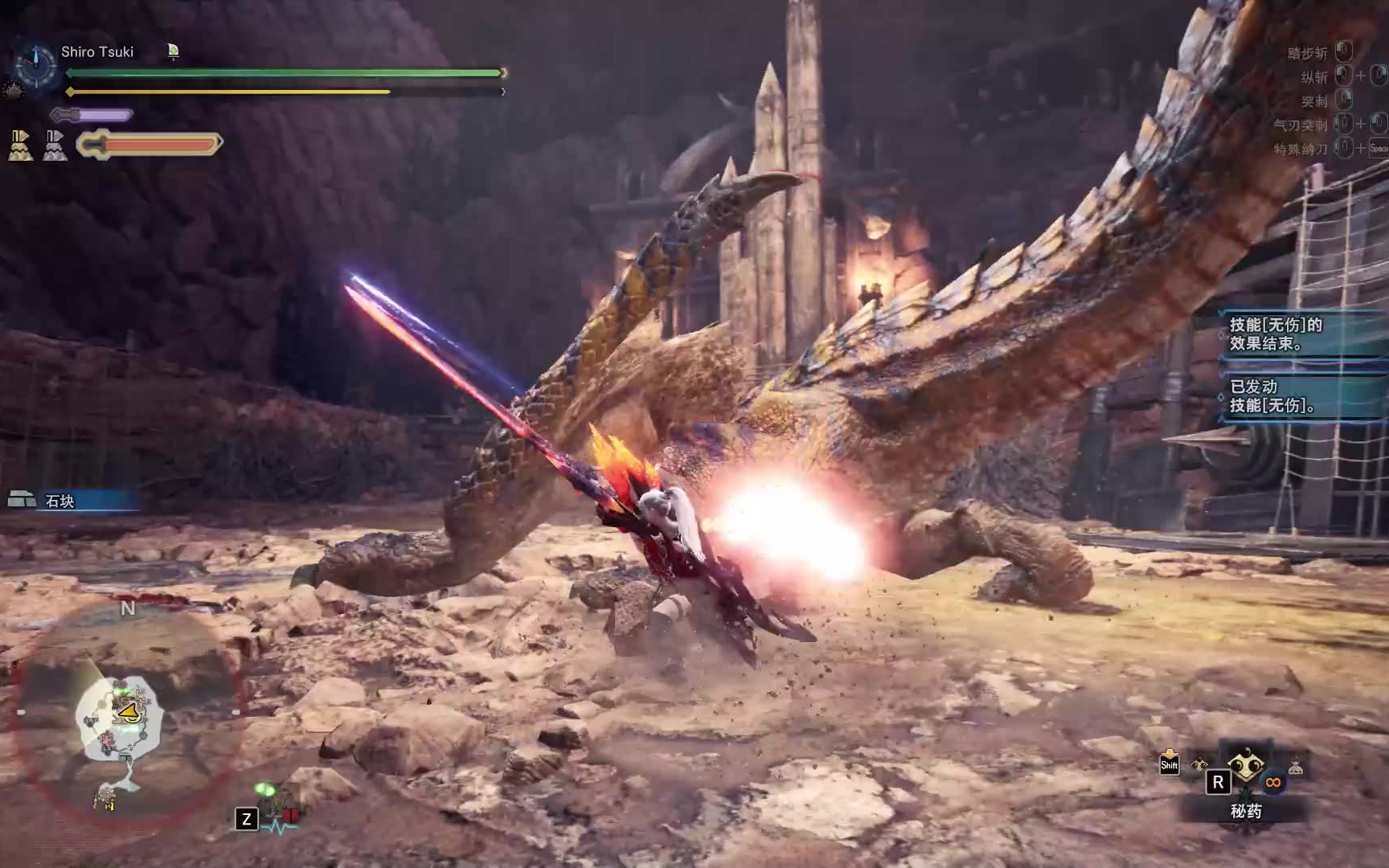 水月对轰龙!受身躲龙车:仿Rise 太刀 V1.3B 全技能展示