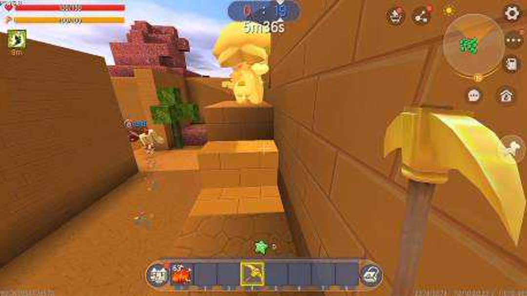 迷你世界:涓涓挖方块垫到最高,也被野人抓到!好气!