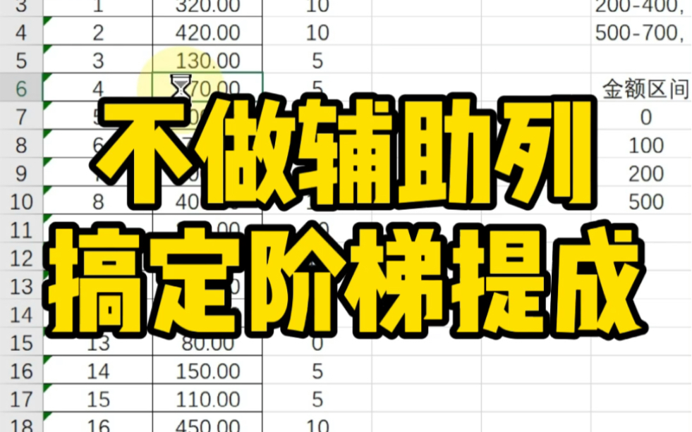 LOOKUP函数不做辅助列搞定阶梯提成～