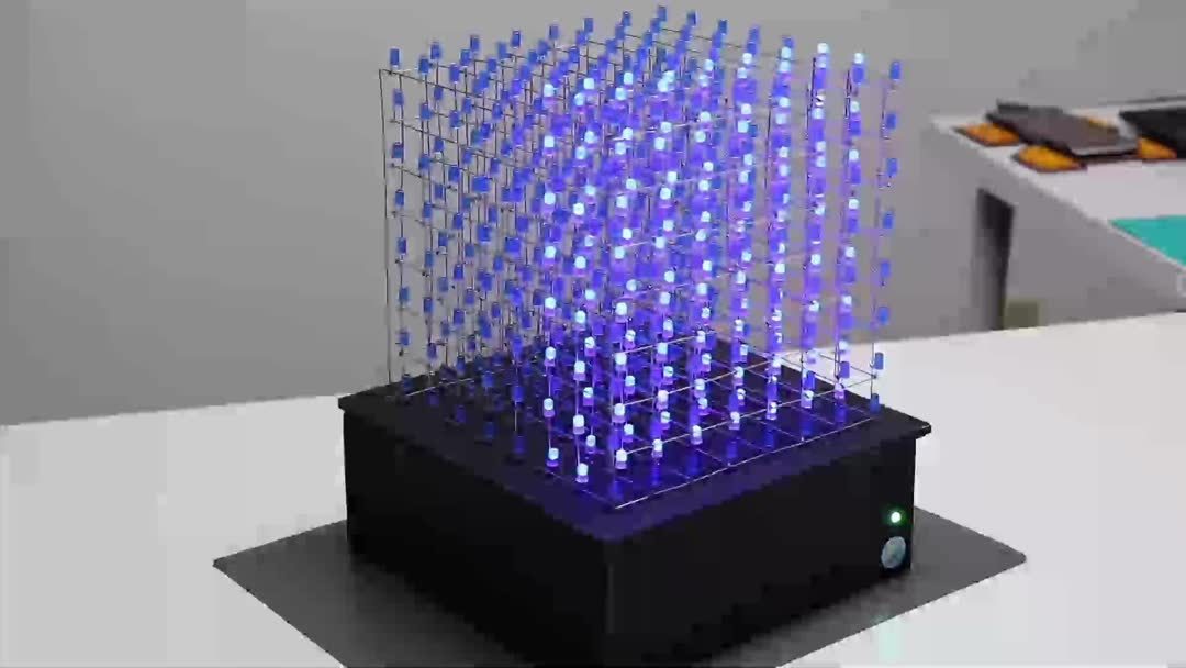 3D立体搭棚焊接的LED矩阵电路,亮起来太炫酷了