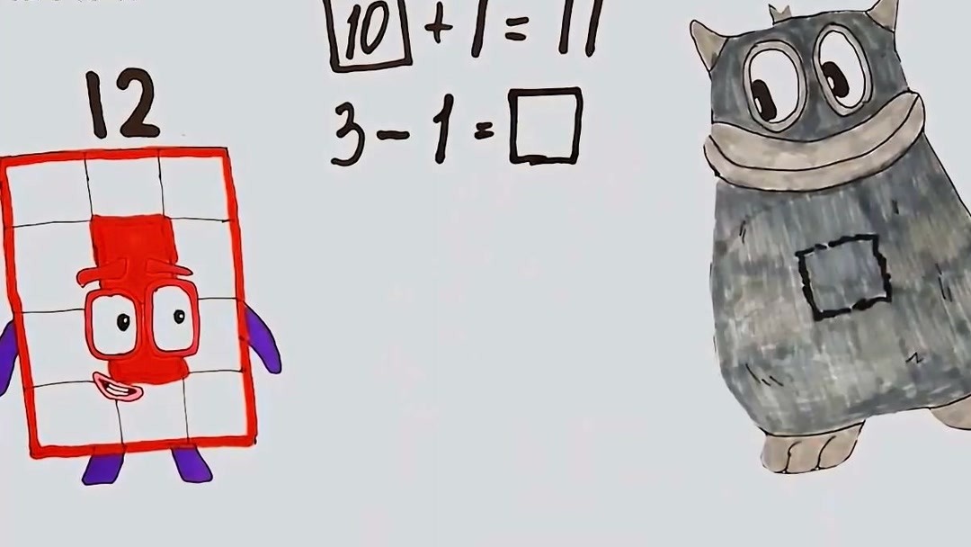 数字积木 搞笑解说:答题时间到了 3减去1等于多少 简单快乐学习