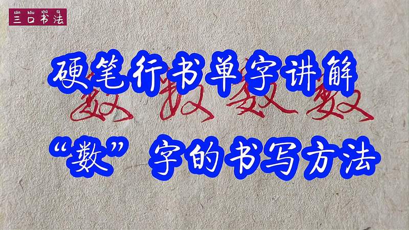 “数”字怎么写?书法老师分享4种写法,你喜欢哪一个?