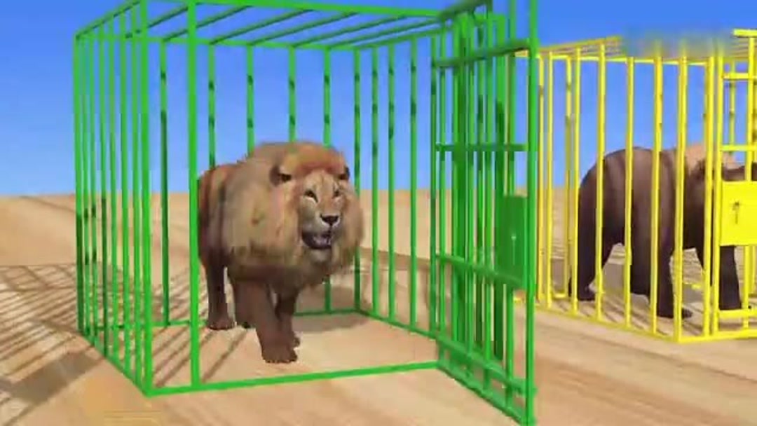 亲子早教益智动画 3D动漫野生动物熊老虎豹子狮子吃蔬果
