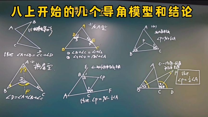 八上开始的几个导角模型,记住很实用。