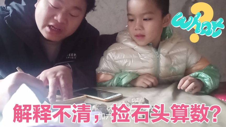 爸爸教儿子算数,儿子算不出来一脸懵逼,用石头算数效果如何呢?