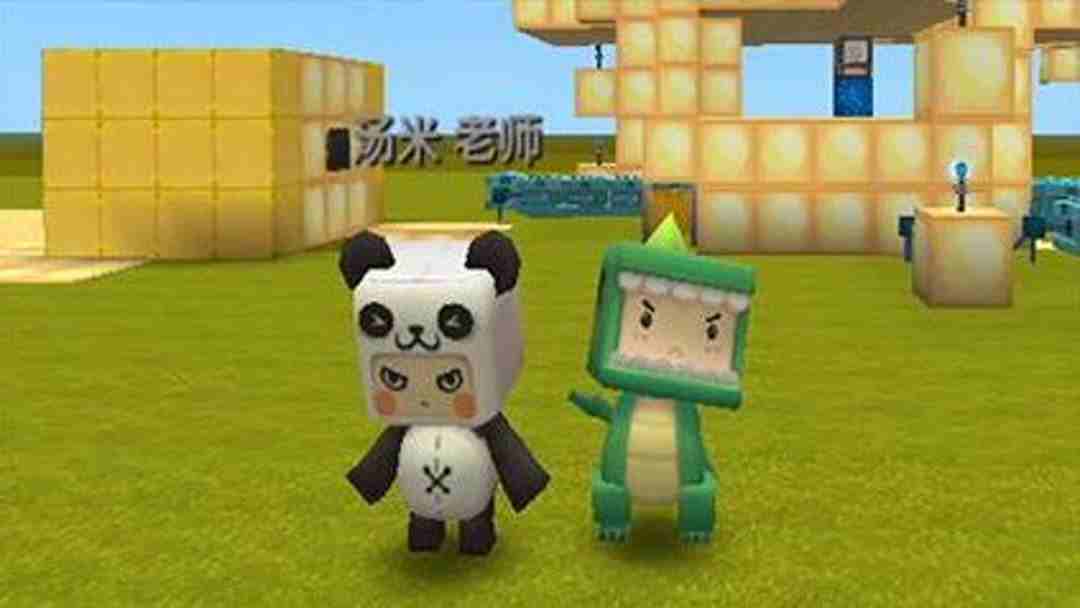 迷你世界小伙伴带我一起做高级旋转门