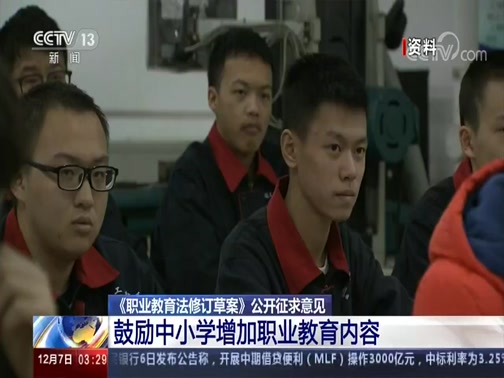 [新闻直播间]《职业教育法修订草案》公开征求意见 鼓励中小学增加...