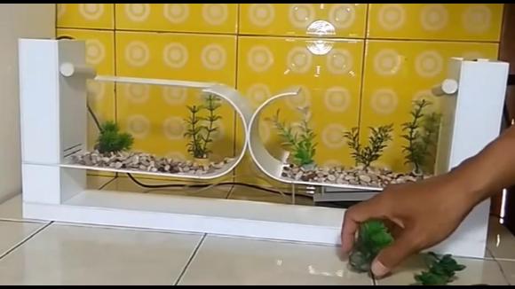 牛人用PVC管创作景观鱼缸,造价便宜还好看,这创意也是没谁了