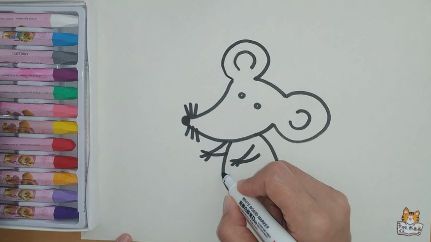 十二生肖卡通—小动物简笔画小老鼠的画法教程,喜欢快来试试画画