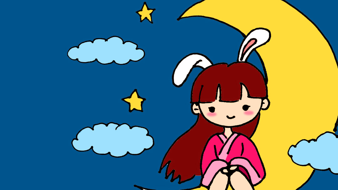 学画月亮上的兔耳朵小姑娘,孩子需要这样的想象力