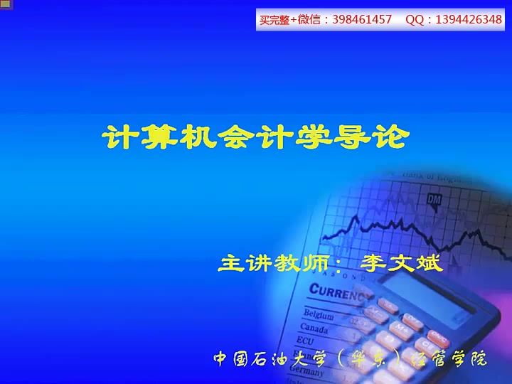 大学课程 计算机会计学