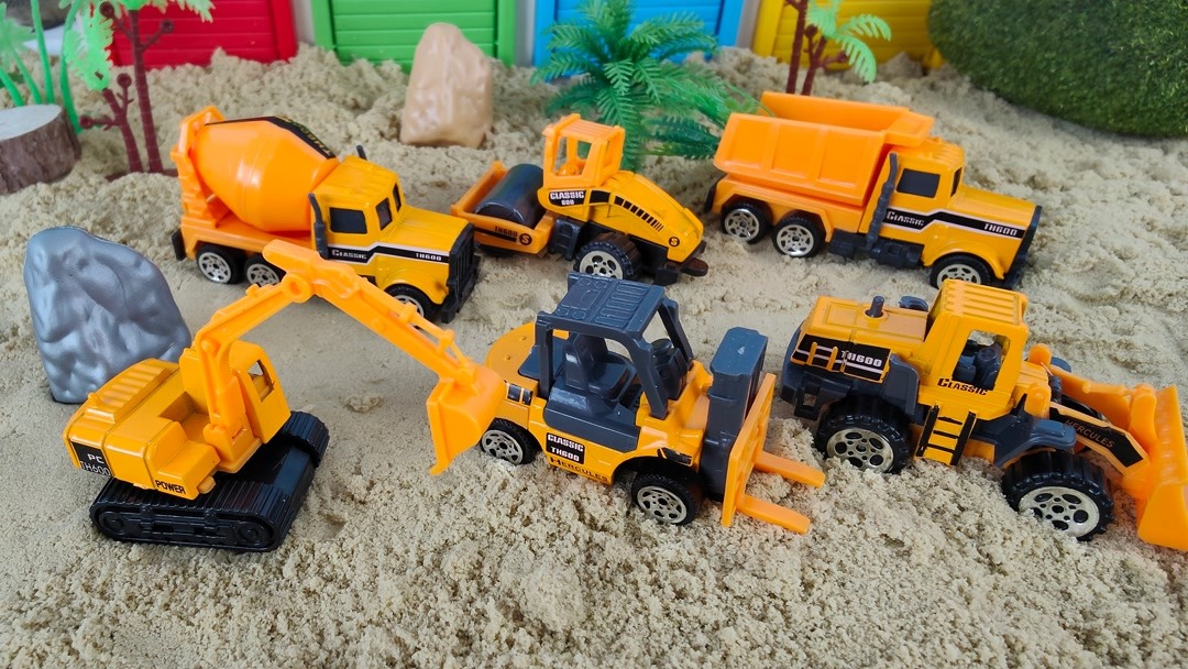 挖掘机动画片 认识挖掘机压路机等工程车