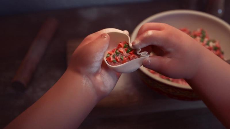 中国风动画短片,女人本来是包包子,结果却包了一个孩子出来?