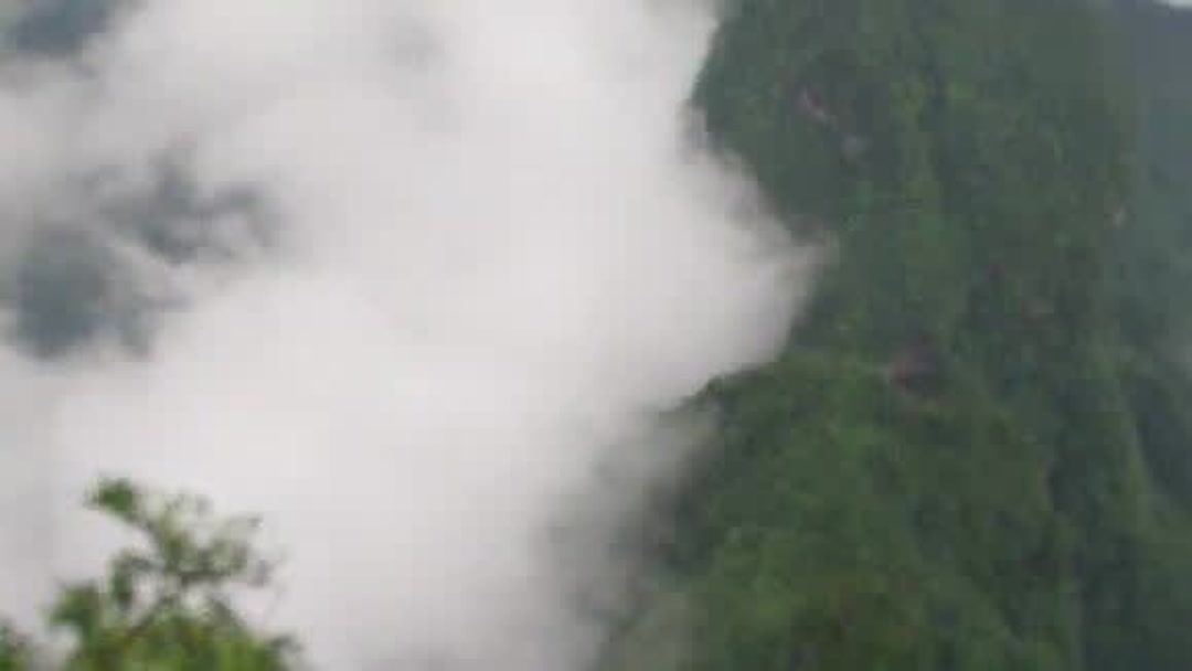 现场实拍:张家界天门山的云和雾