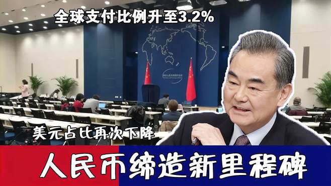 人民币全球支付比例升至3.2%!