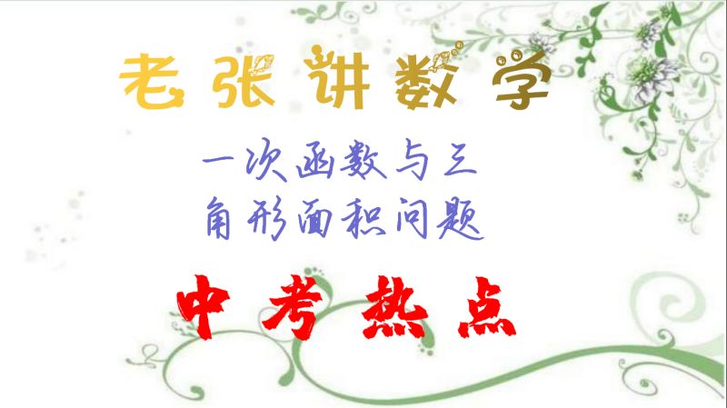 中考热点,一次函数与三角形面积第2讲