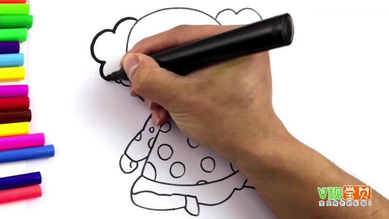 卡通人物简笔画,生气的小女孩