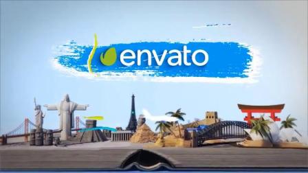 假日旅行logo标志展示ae模板