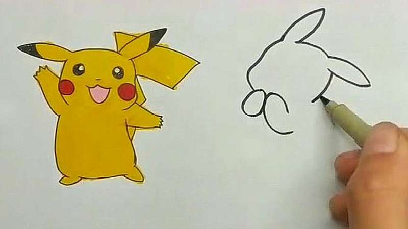 超可爱的皮卡丘,少年仅靠一支笔,完美绘画出来