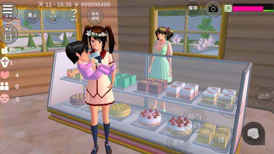 樱花校园模拟器:抱着儿子来到蛋糕店买蛋糕吃,全部款式各买一个