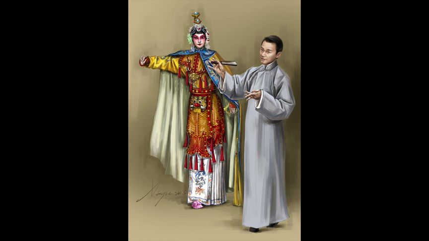#戏剧 #服装效果图 #服装设计 #ps基础 #霸王别姬 #戏曲 #ps教程