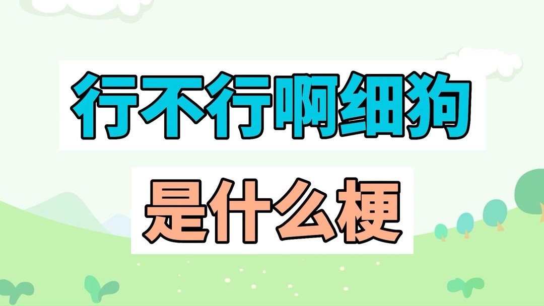 行不行啊细狗是什么梗?
