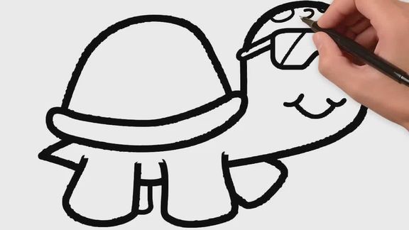 早教简笔画入门:教宝宝如何画可爱的乌龟