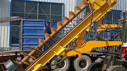 装载机改装打桩机,螺旋钻孔机,载电线杆打孔机,1-3米深园林植树引洞机!