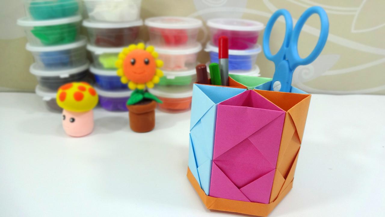 分享一个好玩的笔筒折纸,简单又漂亮哦