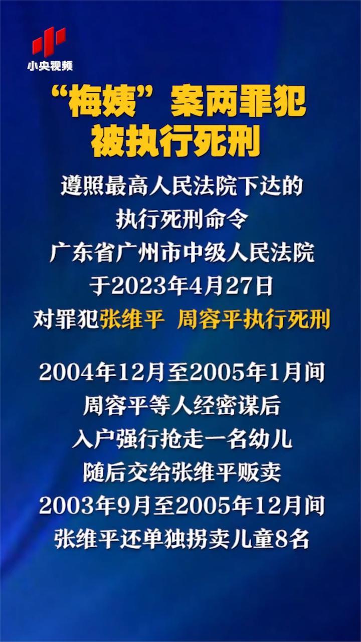 "梅姨"案两罪犯被执行死刑