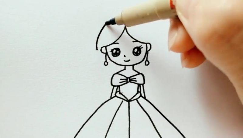 小公主的简单画法