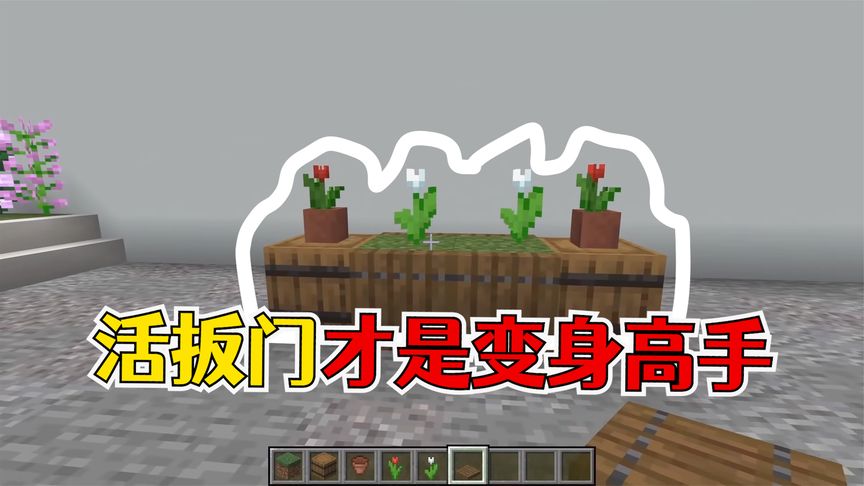 我的世界:关于活板门得建造!水池装修必备小技巧