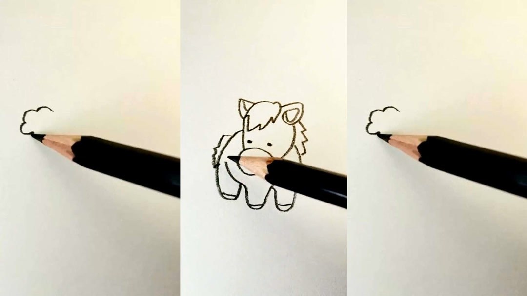 童年简笔画:画十二生肖马十秒学会,超级简单!看看还差哪个没画