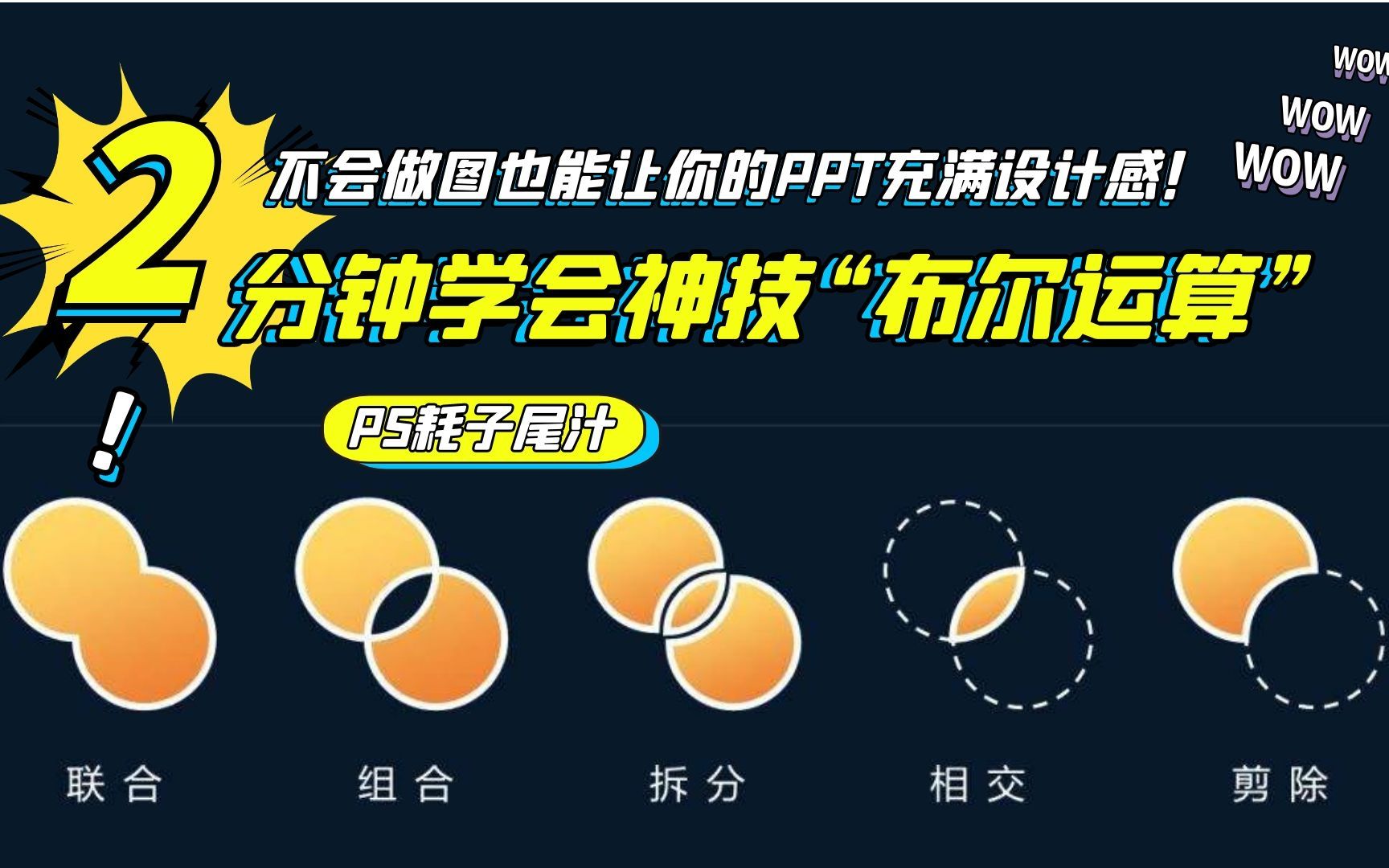 【PS耗子尾汁!】不会做图也能让你的PPT充满设计感!两分钟学会神技...