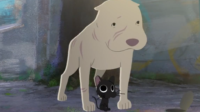 皮克斯最新暖心动画短片,一只流浪猫和斗牛犬相遇的暖心故事
