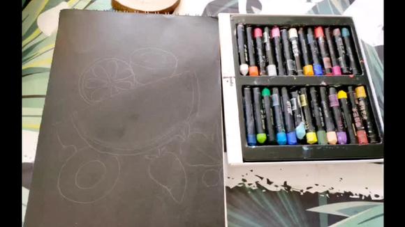 #一起学画画 #油画棒 买多吃水果多喝水ߘ