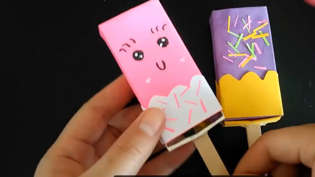 手工制作:折纸冰淇淋文具盒,简单漂亮又实用,小朋友都喜欢