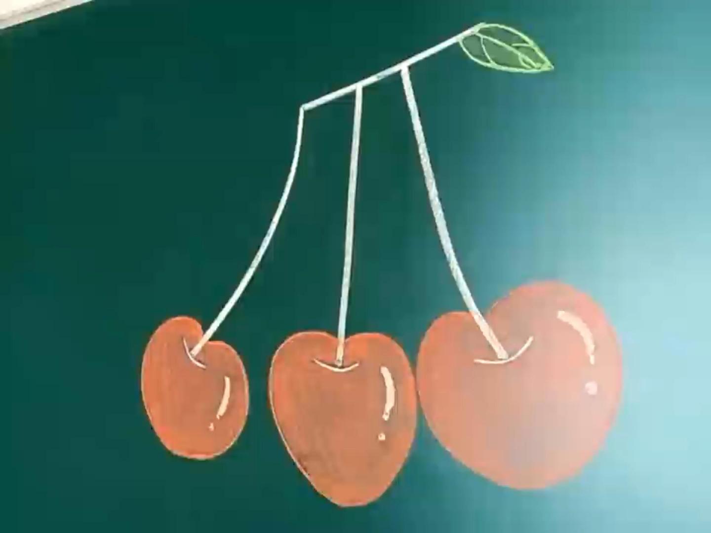 爪字简单画樱桃,这个冬天你吃樱桃了吗