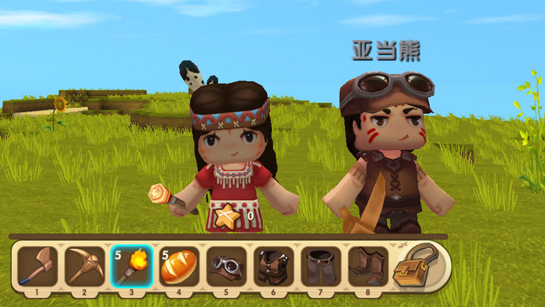 迷你世界多人联机生存1:狄克和亚当熊的新家