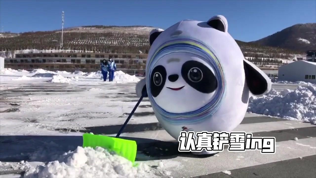 【#冰墩墩还是没逃过广场舞#】跳舞墩、搬运墩、铲雪墩、指挥墩.冰...