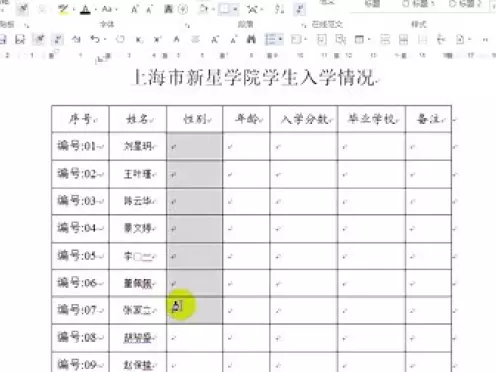 表格的应用技巧一