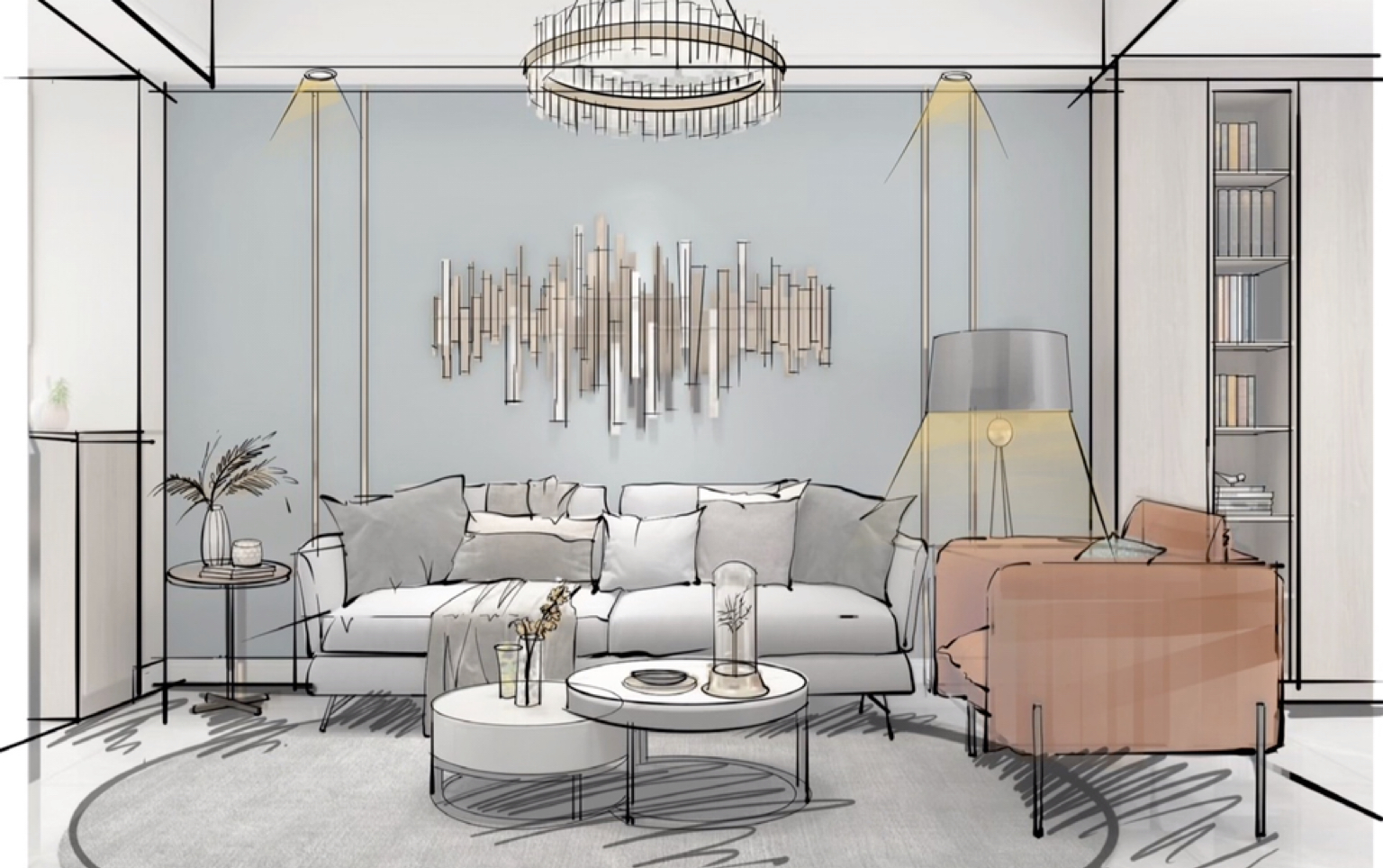 procreate室内手绘 作品分享 室内搬砖中思想逐渐禁锢